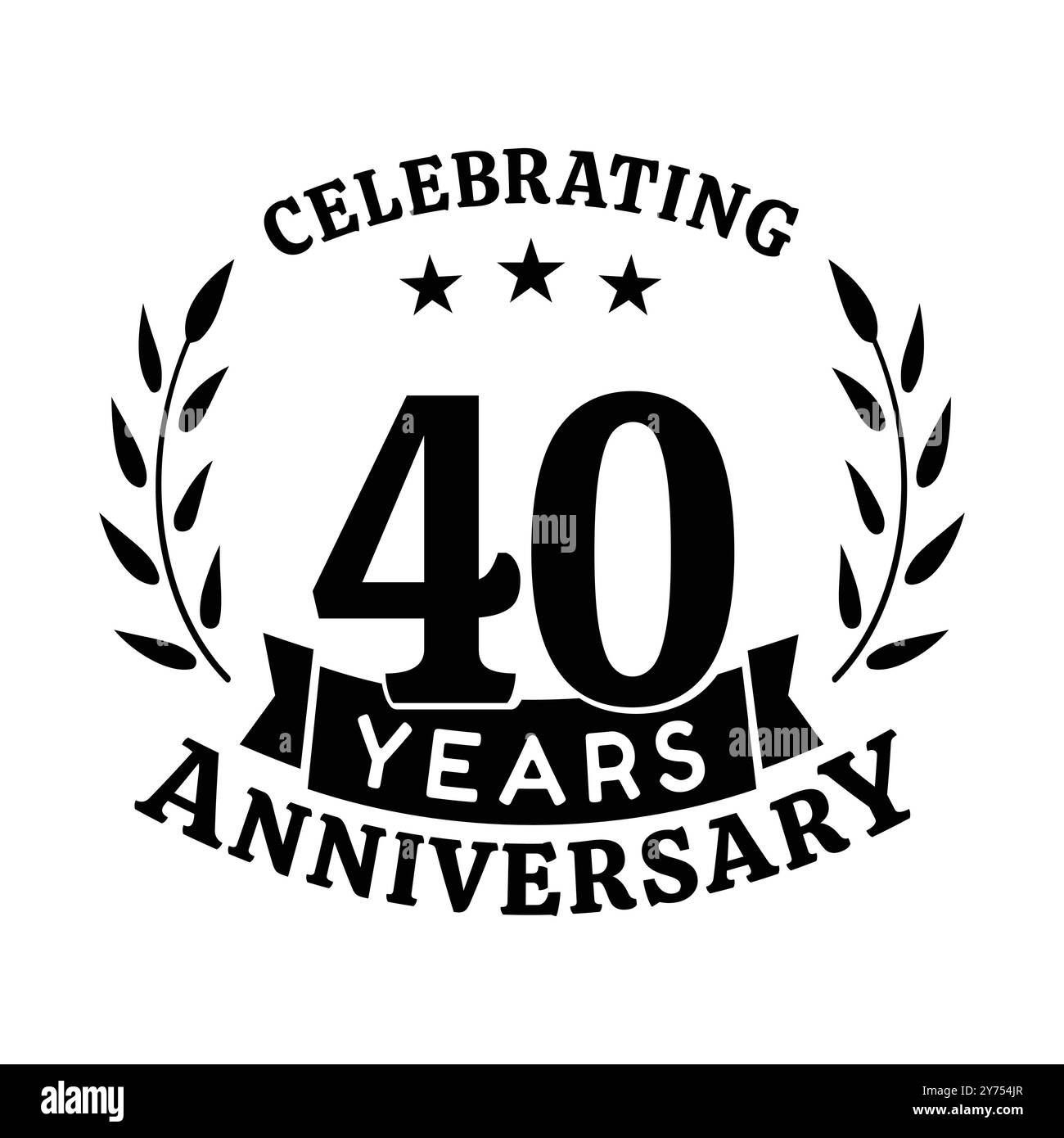 40th anniversary celebration design template. 40 years vector and ...