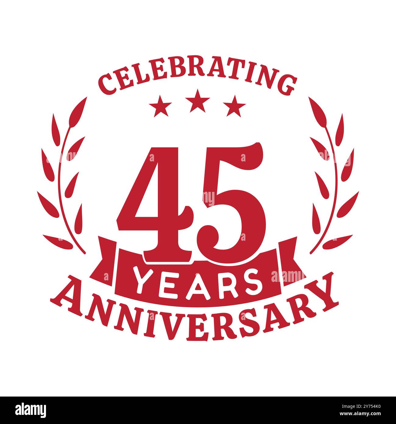 45th anniversary celebration design template. 45 years vector and ...