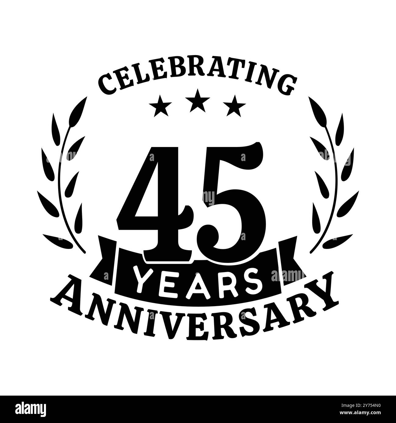 45th anniversary celebration design template. 45 years vector and ...
