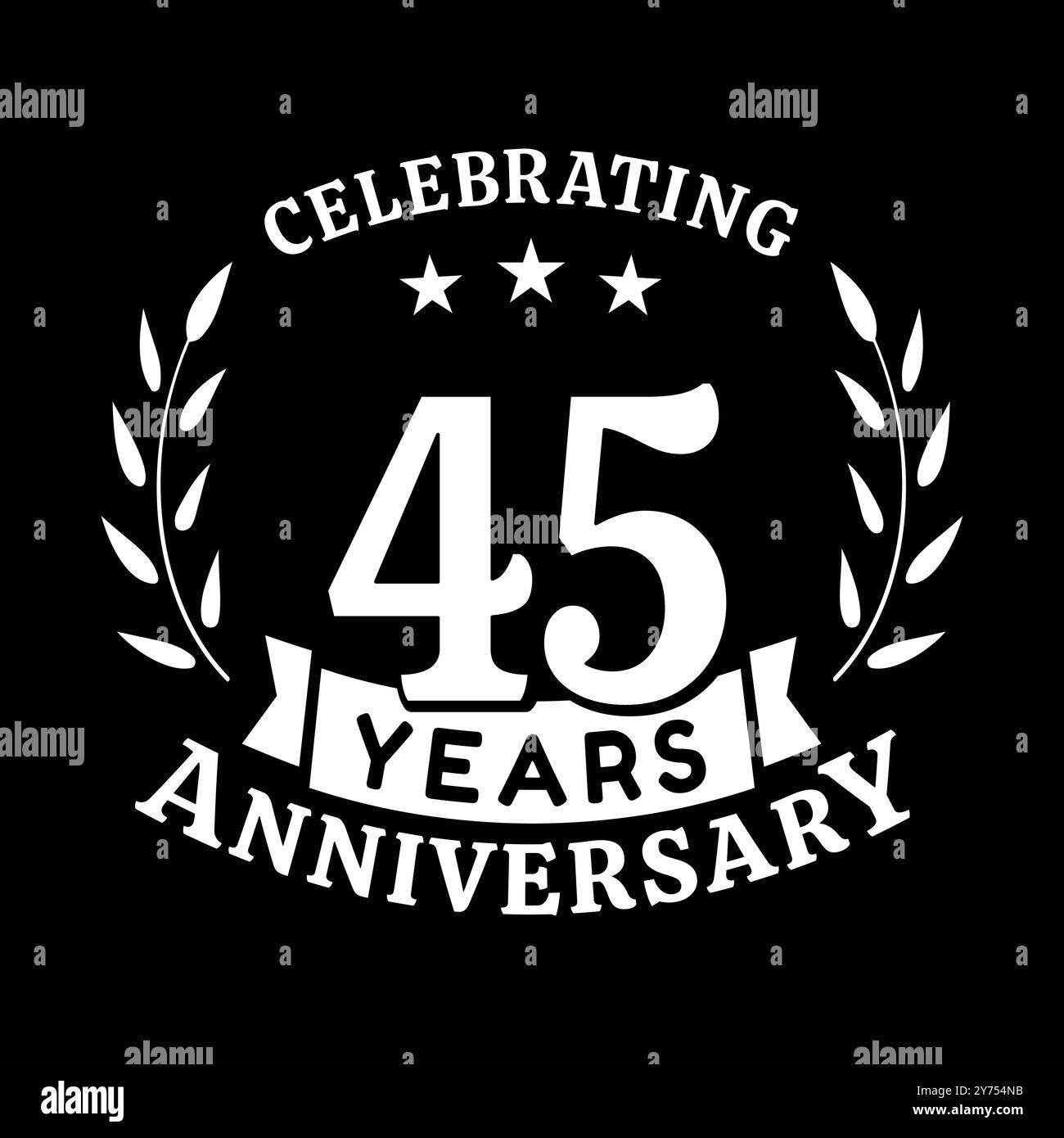 45th anniversary celebration design template. 45 years vector and ...