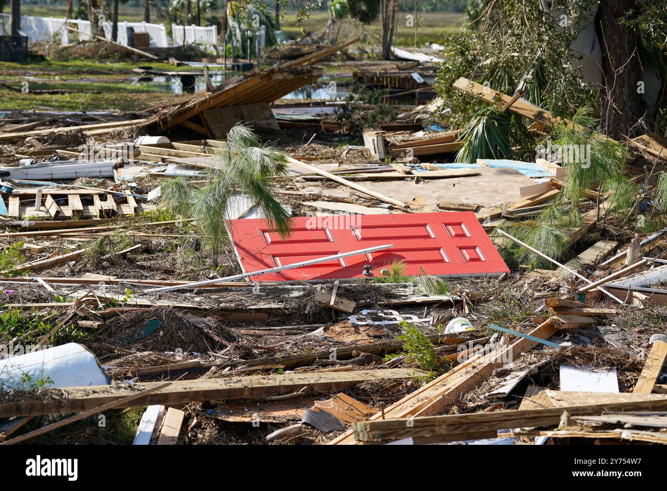 Damage from Hurricane Helene is seen on September 27, 2024 in Keaton ...