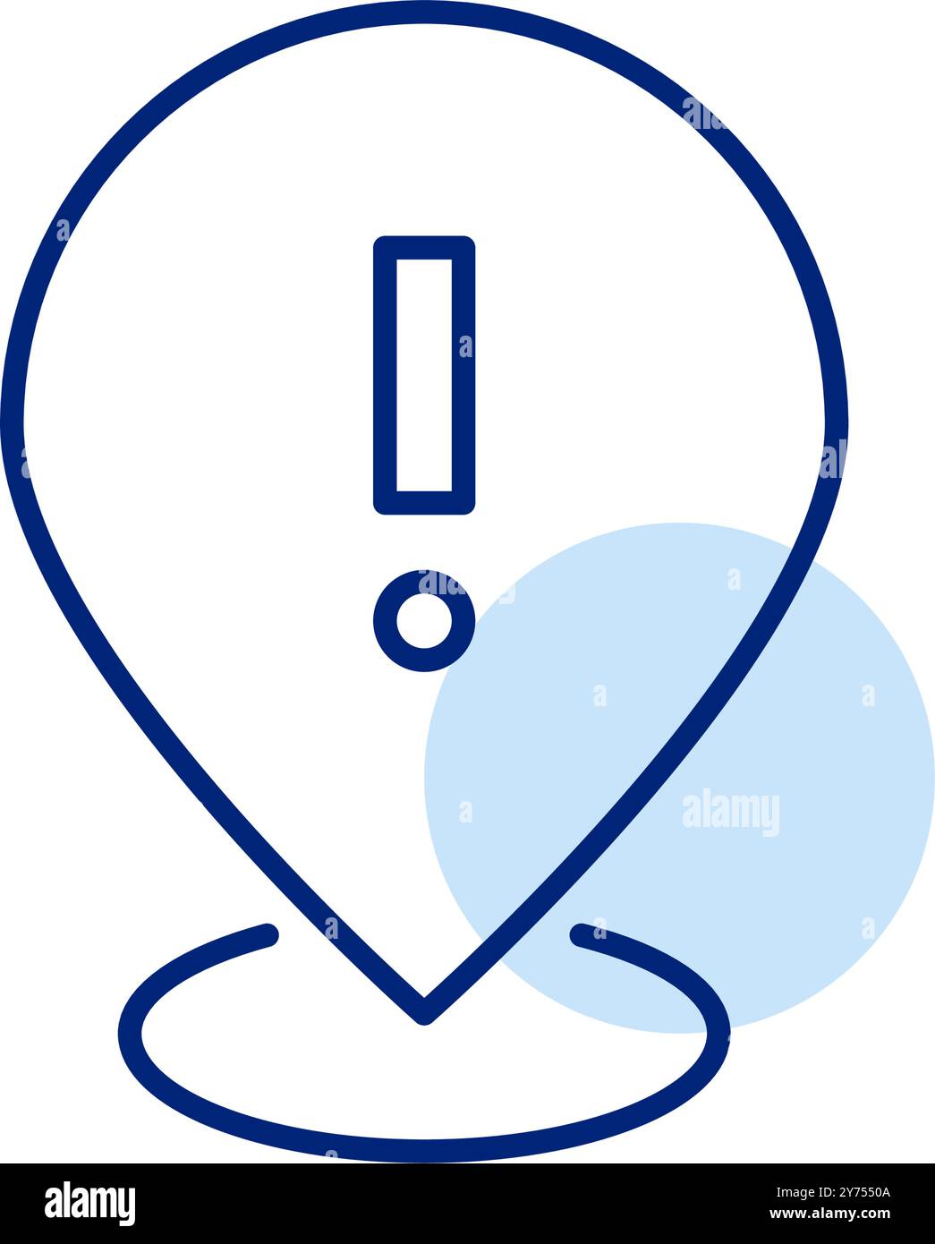 Map pointer with exclamation mark. Attention required. Urgent location ...