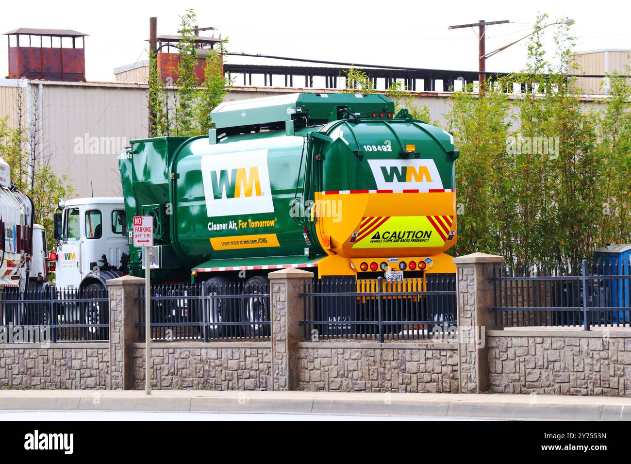 WM Waste Management trash collection truck. WM is a waste management ...