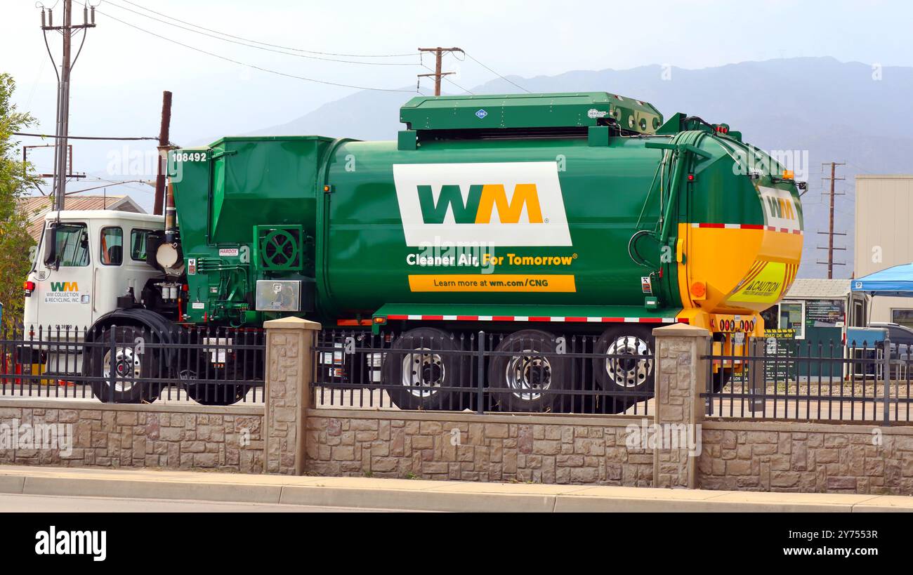 WM Waste Management trash collection truck. WM is a waste management ...
