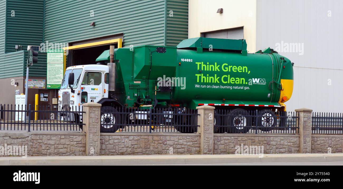 WM Waste Management trash collection truck. WM is a waste management ...