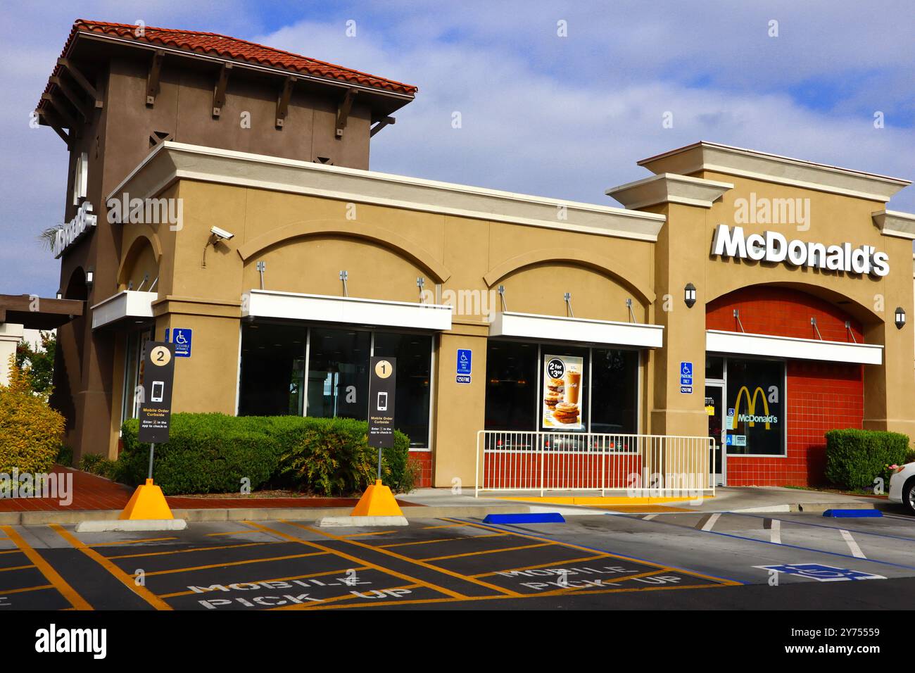 McDonald's fast food restaurant. McDonald's serve hamburgers ...