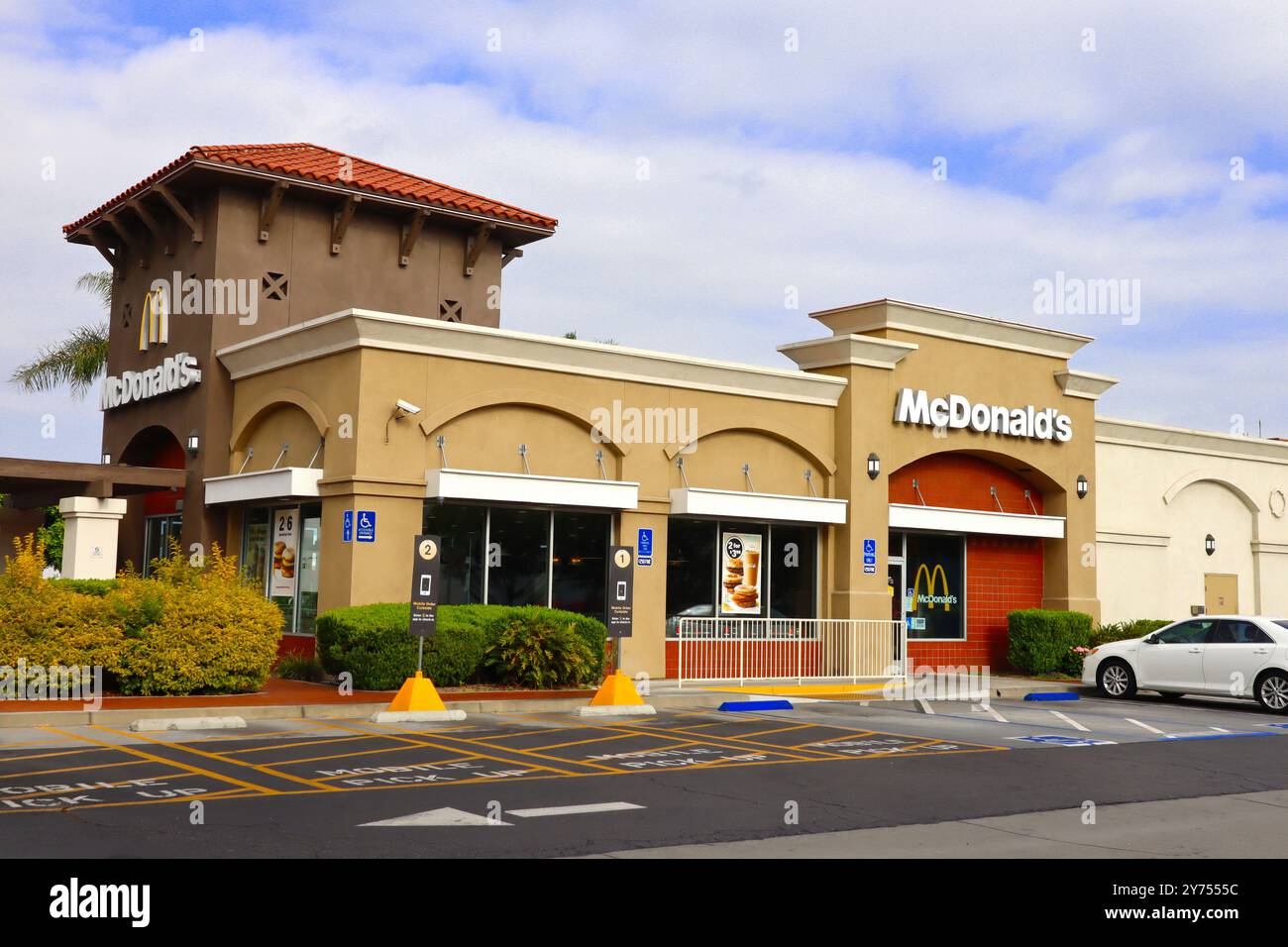 McDonald's fast food restaurant. McDonald's serve hamburgers ...