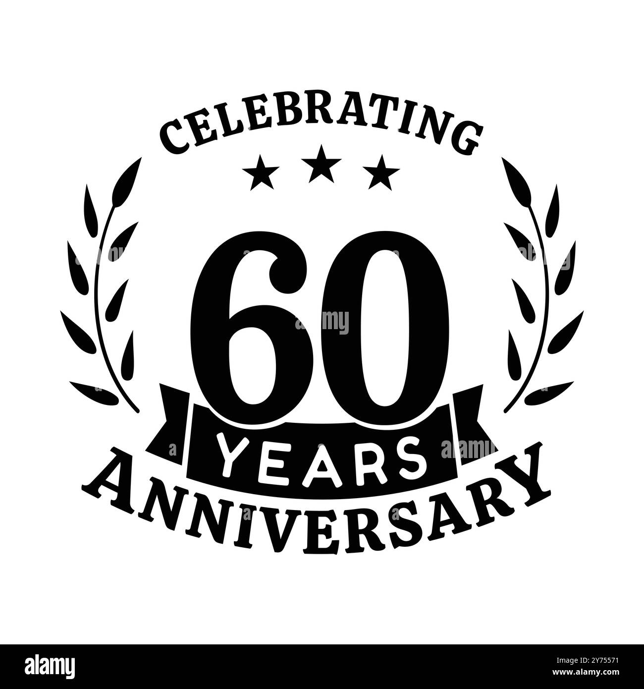 60th anniversary celebration design template. 60 years vector and ...