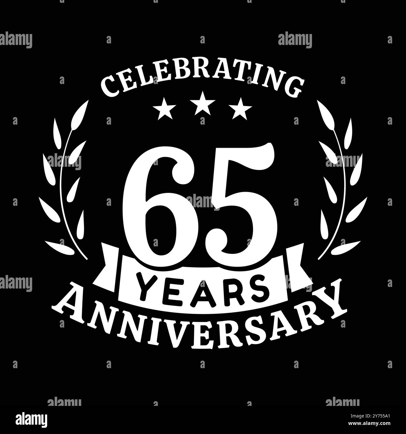 65th anniversary celebration design template. 65 years vector and ...
