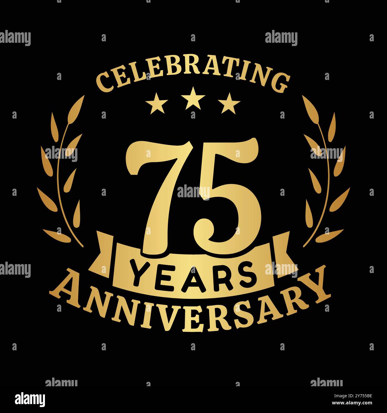 75th anniversary celebration design template. 75 years vector and ...