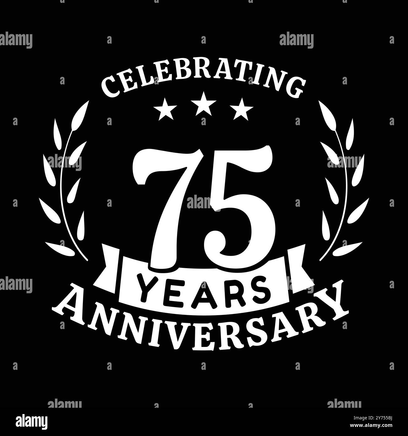 75th anniversary celebration design template. 75 years vector and ...