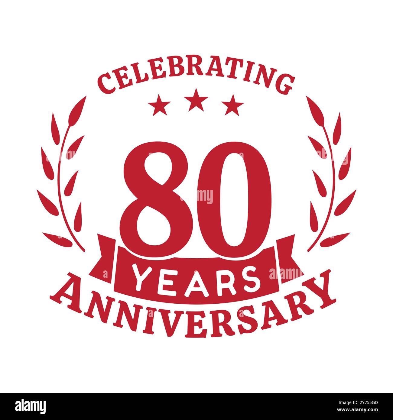 80th anniversary celebration design template. 80 years vector and ...