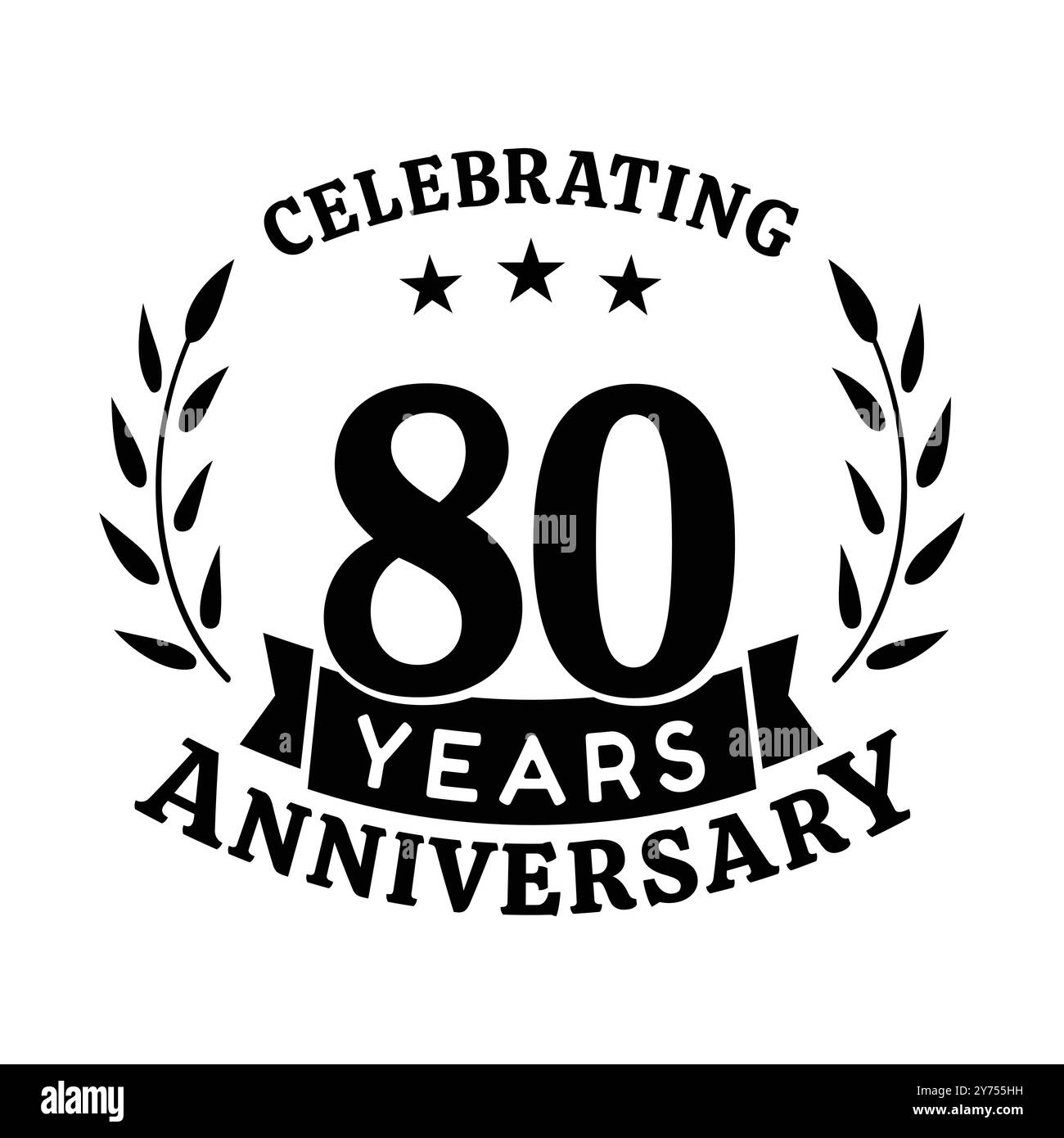 80th anniversary celebration design template. 80 years vector and ...