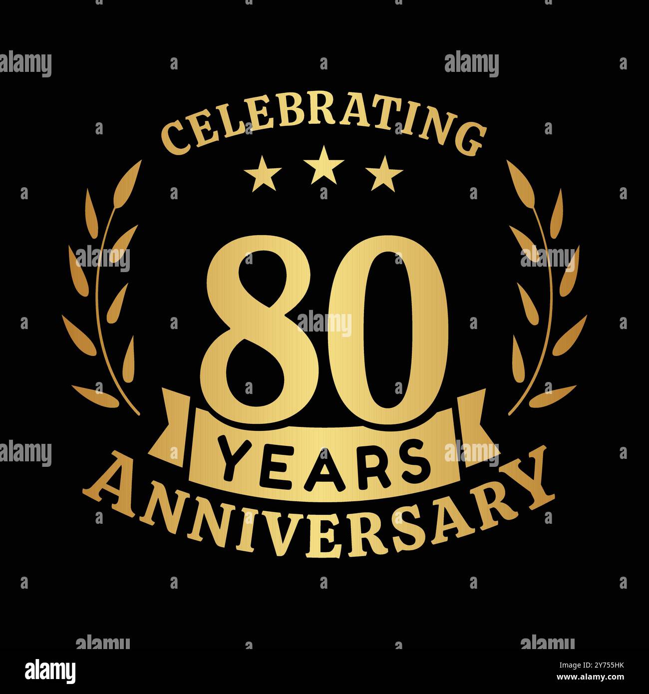 80th anniversary celebration design template. 80 years vector and ...