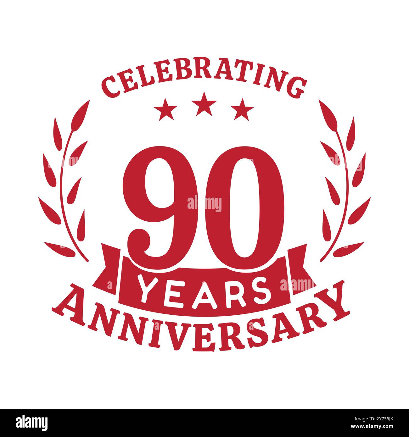 90th anniversary celebration design template. 90 years vector and ...