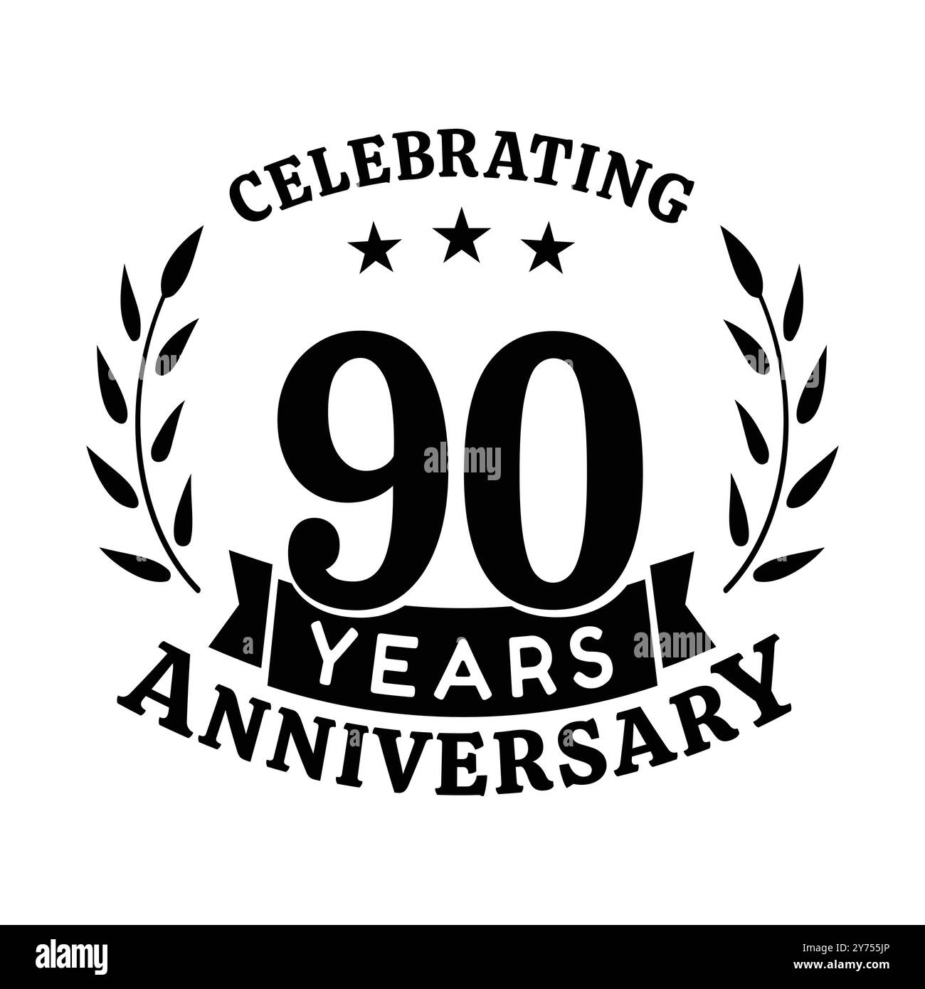 90th anniversary celebration design template. 90 years vector and ...