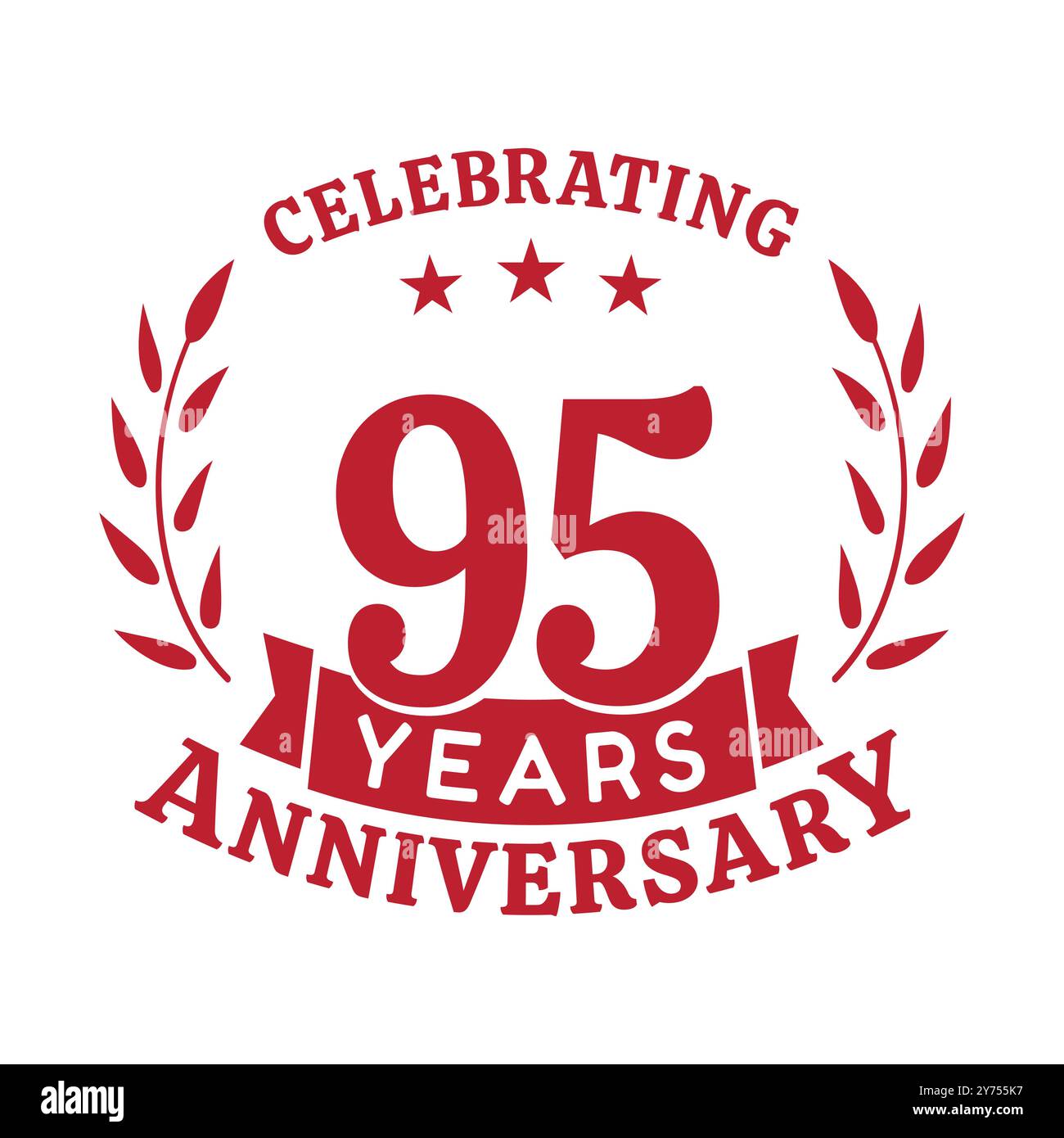 95th anniversary celebration design template. 95 years vector and ...