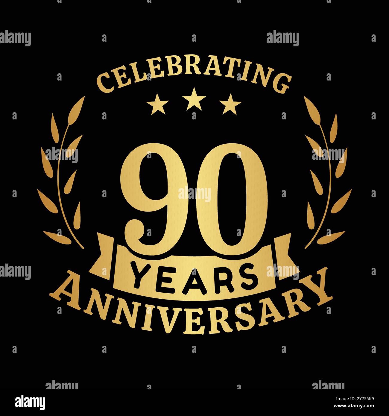 90th anniversary celebration design template. 90 years vector and ...