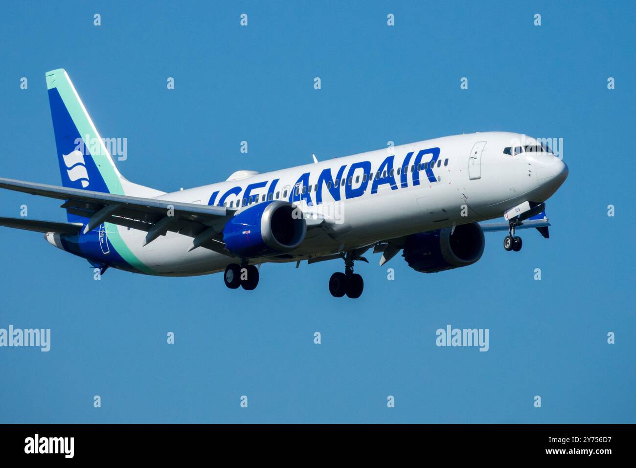 Landing Plane Boeing 737-9 MAX operated Icelandair Airline Aircraft ...