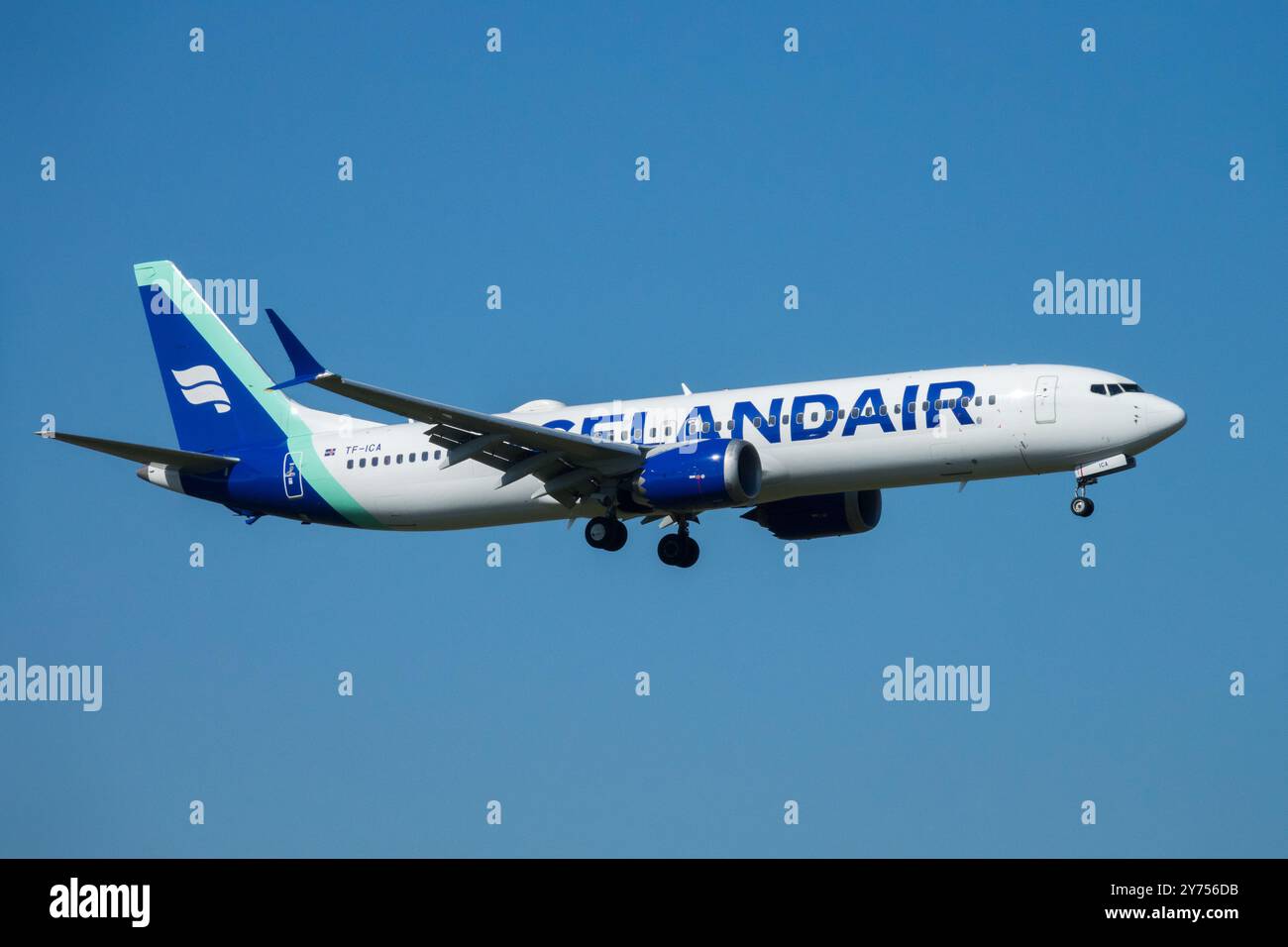 Landing Plane Boeing 737-9 MAX operated Icelandair Airline Aircraft ...