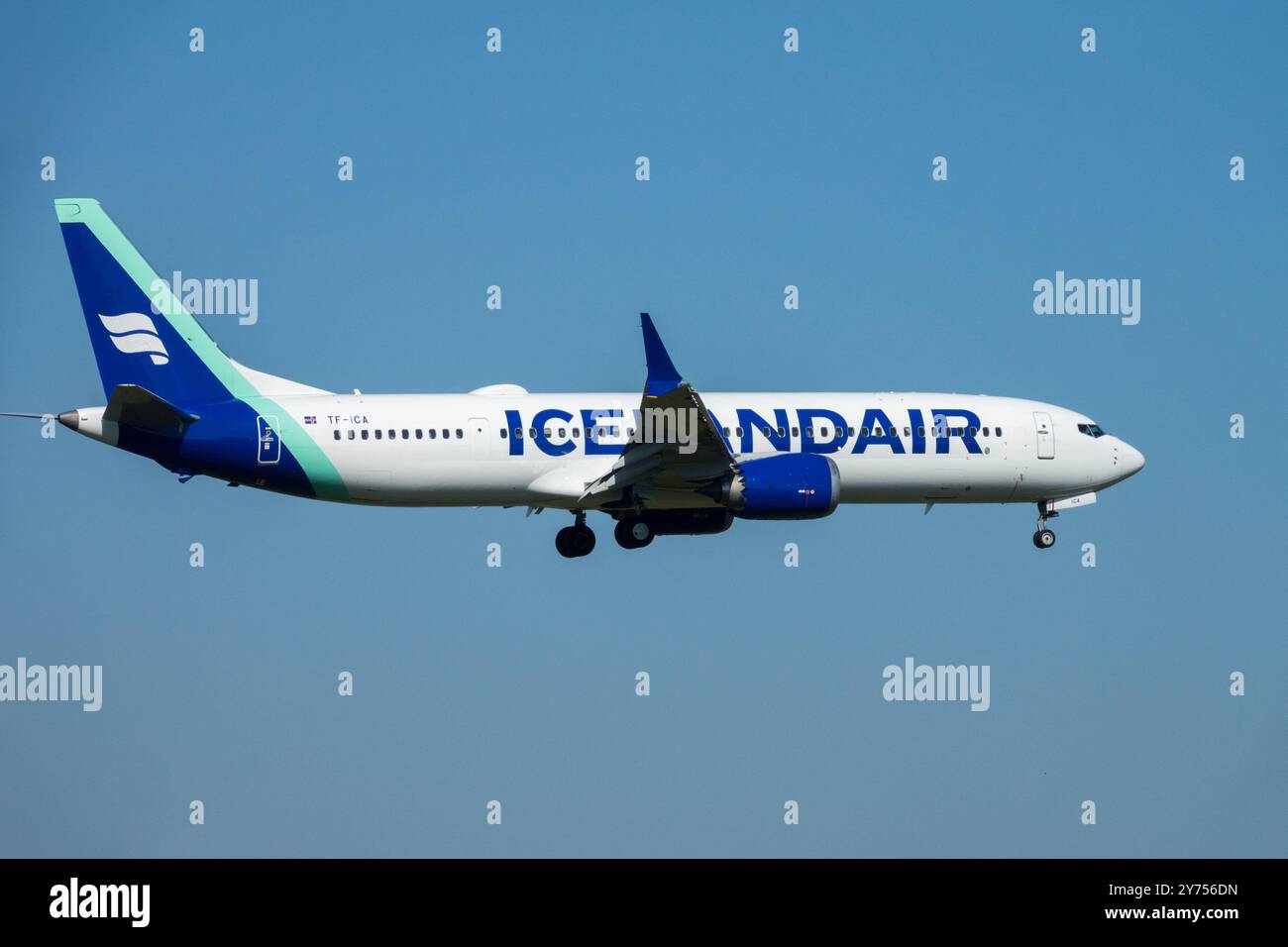 Landing Plane Boeing 737-9 MAX operated Icelandair Airline Aircraft ...
