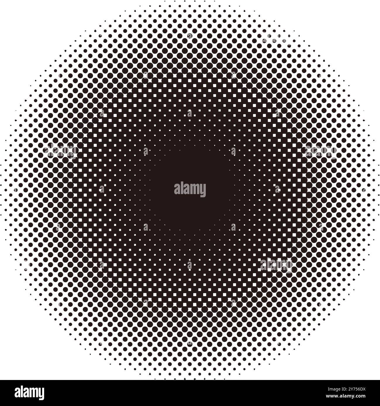 Monochrome Round Halftone Pattern Isolated On A White Background ...