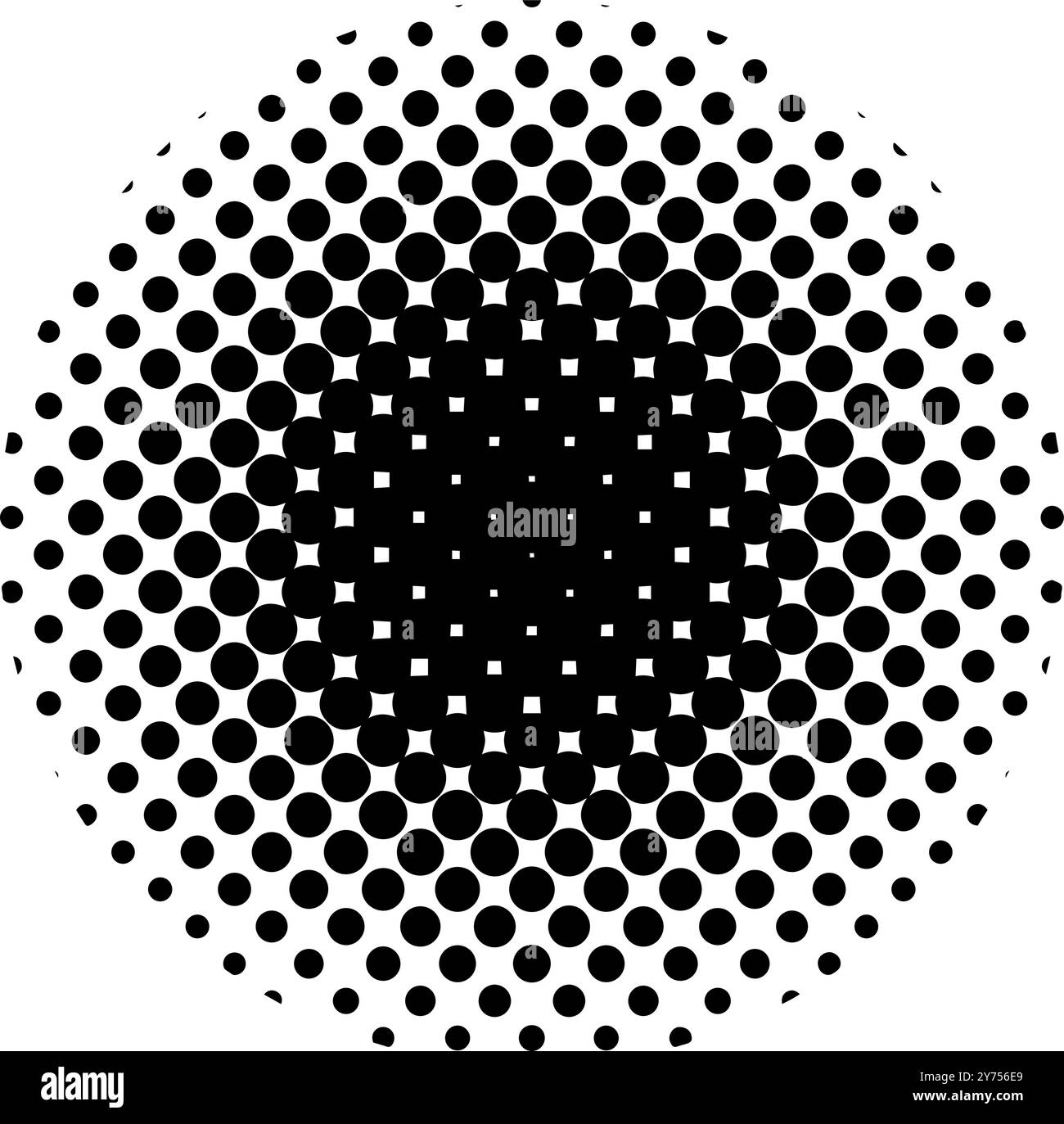 Monochrome Round Halftone Pattern Isolated On A White Background ...