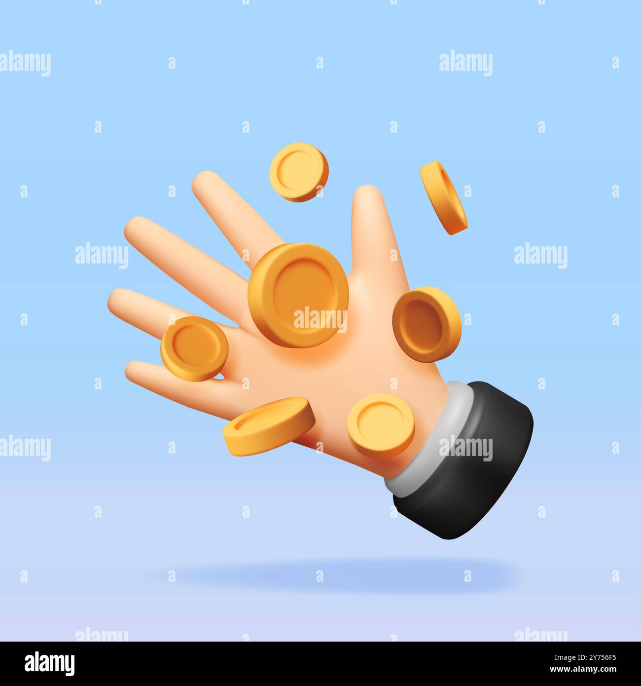 Rendering golden coins Stock Vector Images - Alamy