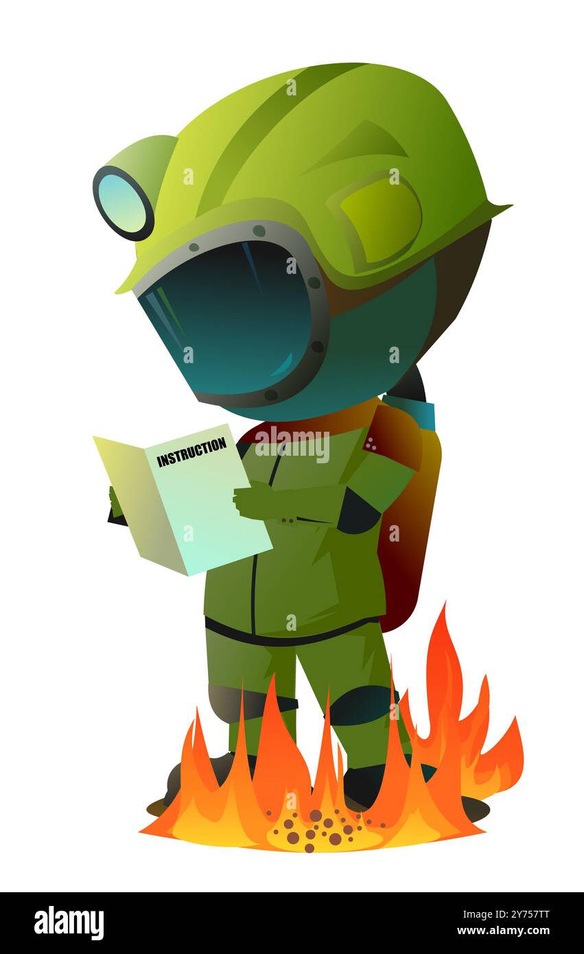 fireman reads instructions at wrong time. Extreme dangerous situation ...