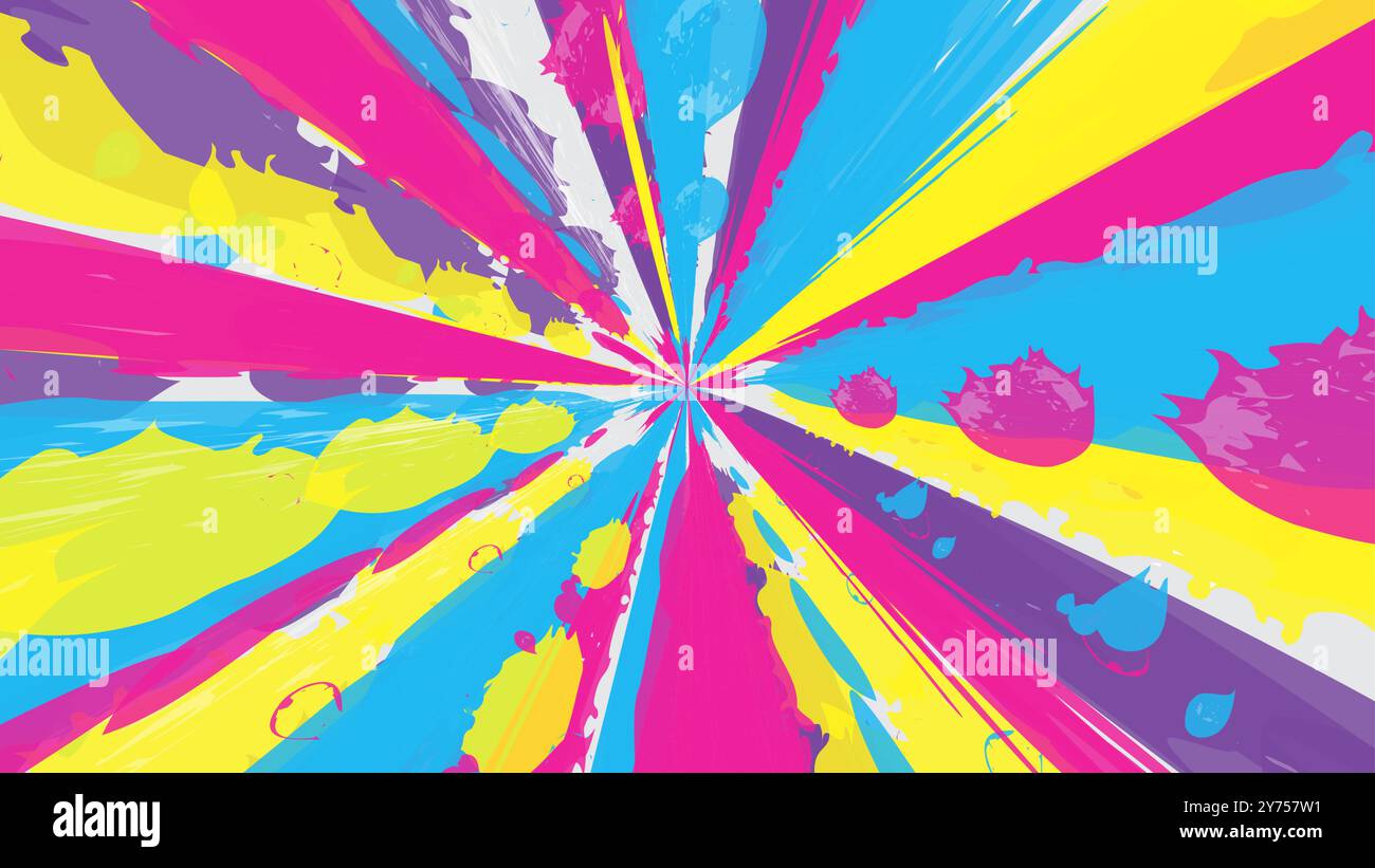 Colorful and fun abstract explosion background design radiating from ...