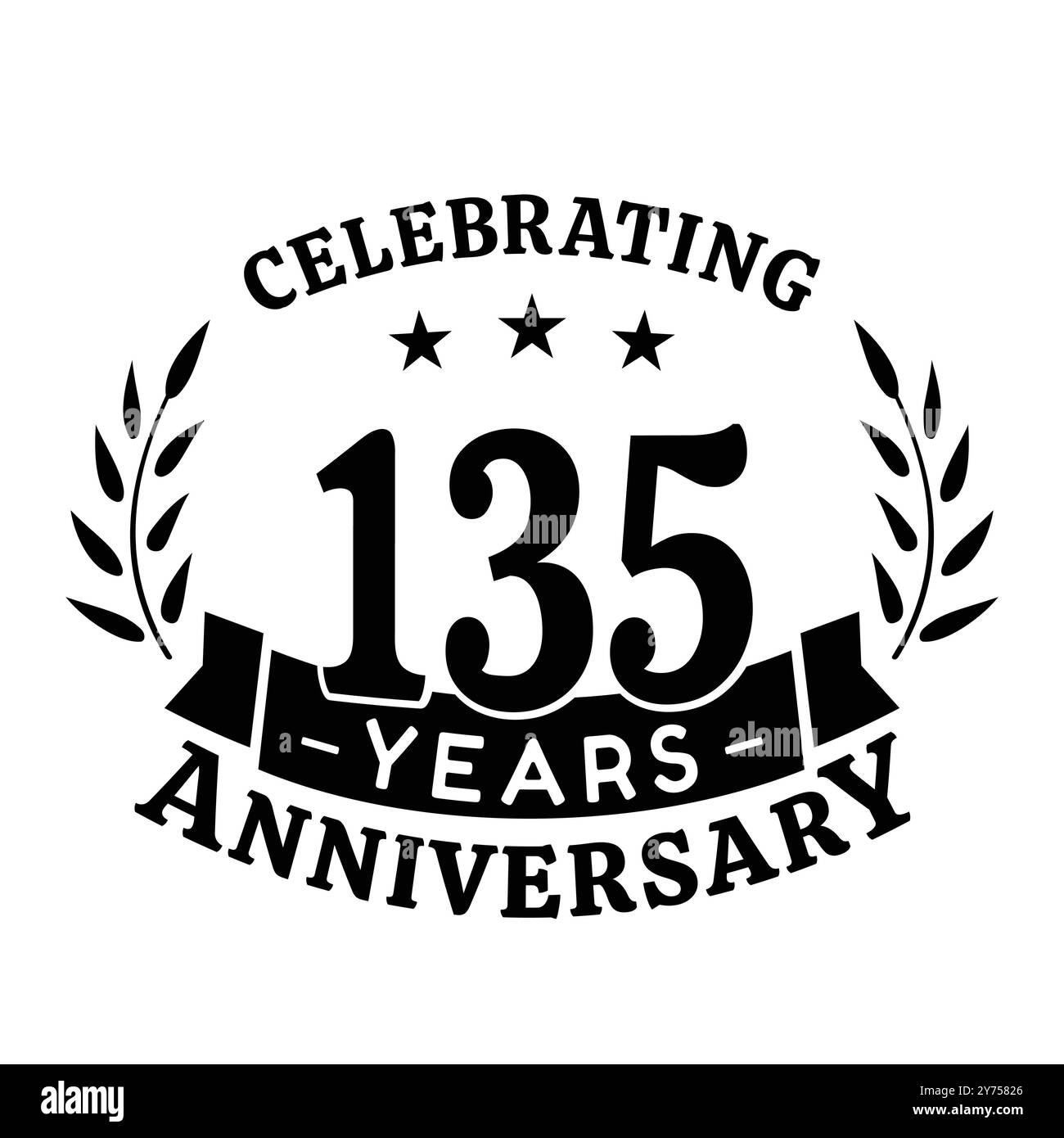 135th anniversary celebration design template. 135 years vector and ...