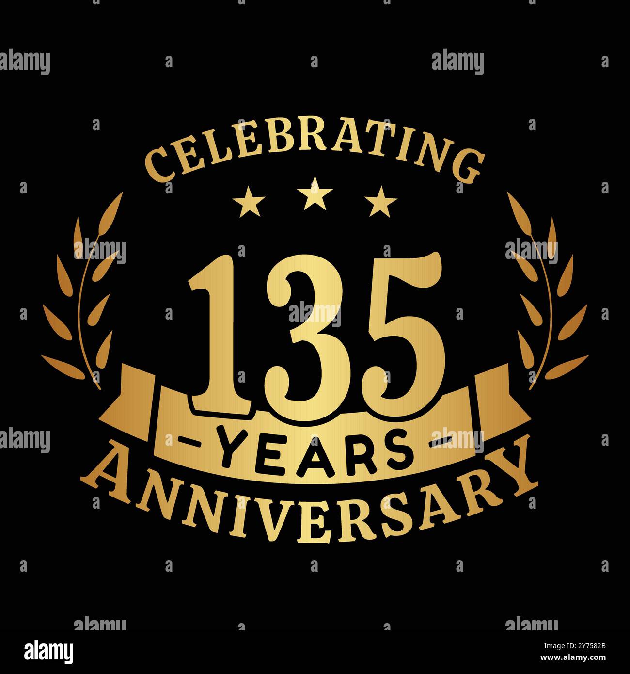 135th anniversary celebration design template. 135 years vector and ...