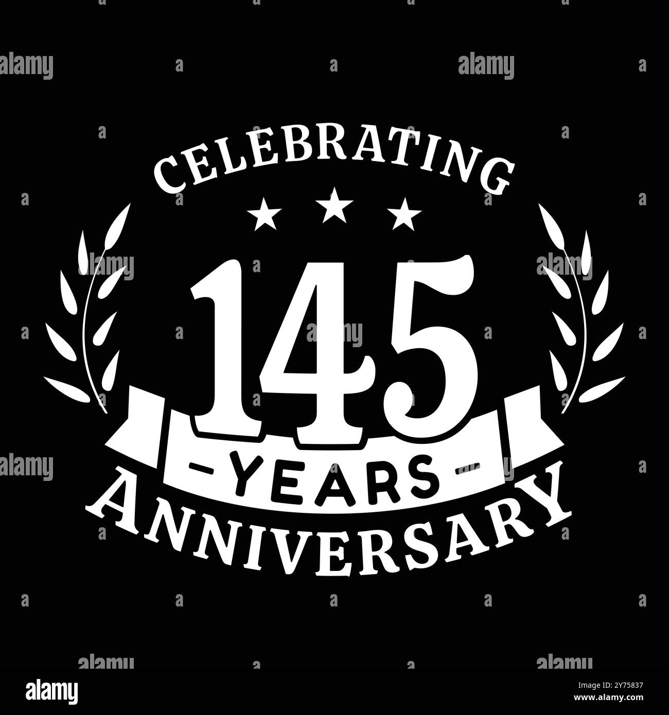 145th anniversary celebration design template. 145 years vector and ...
