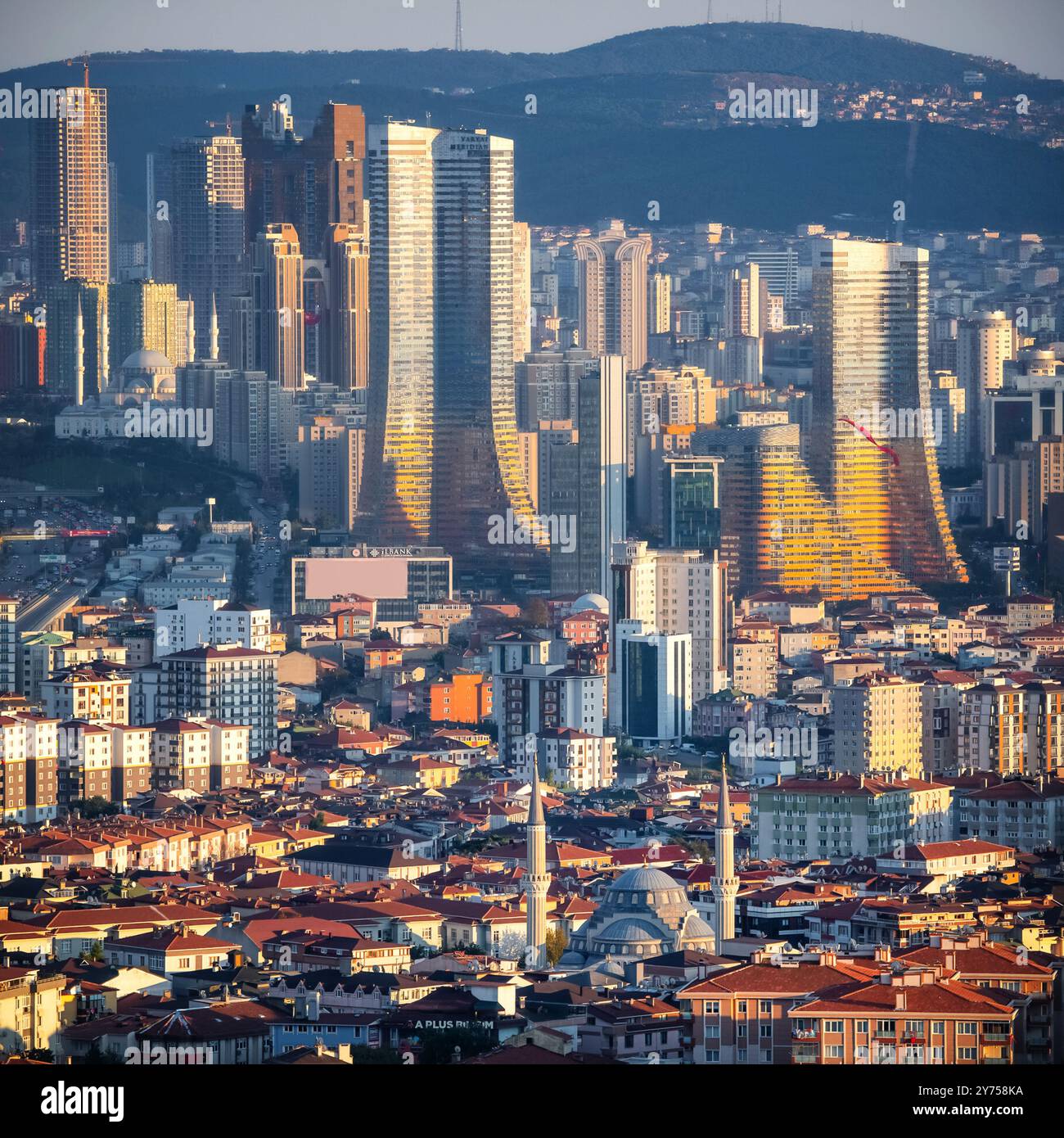 Air view of residential buildings in Istanbul, Turkey. Buildings in ...