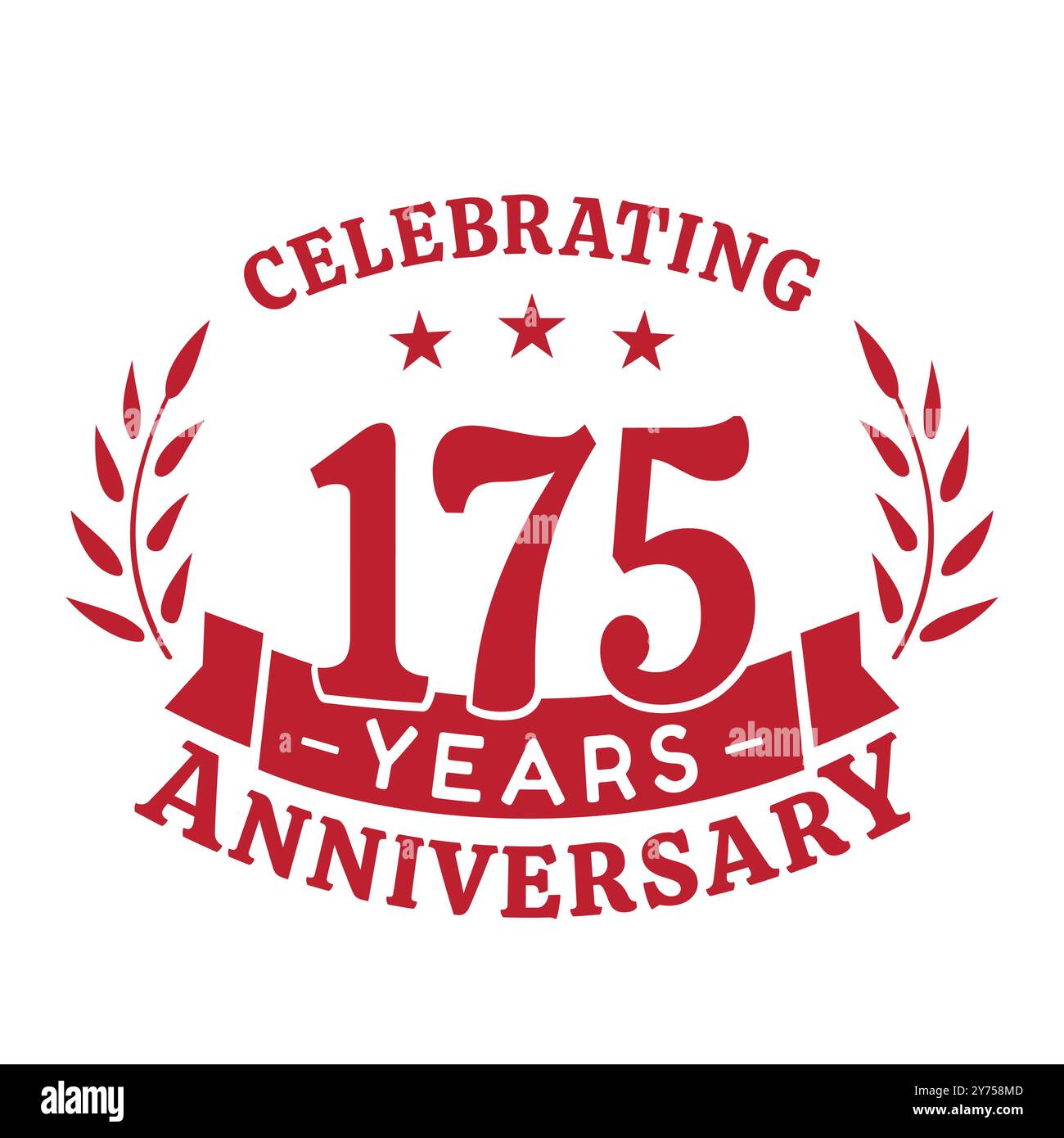 175th anniversary celebration design template. 175 years vector and illustration Stock Vector ...