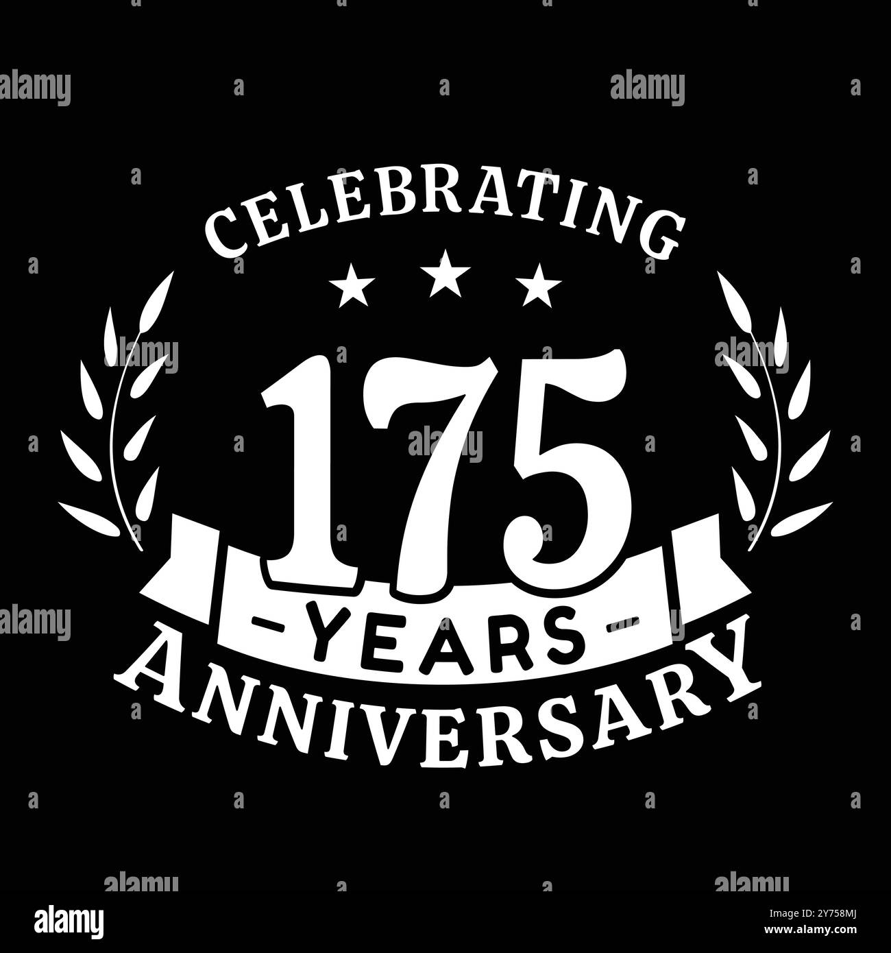 175th anniversary celebration design template. 175 years vector and illustration Stock Vector ...