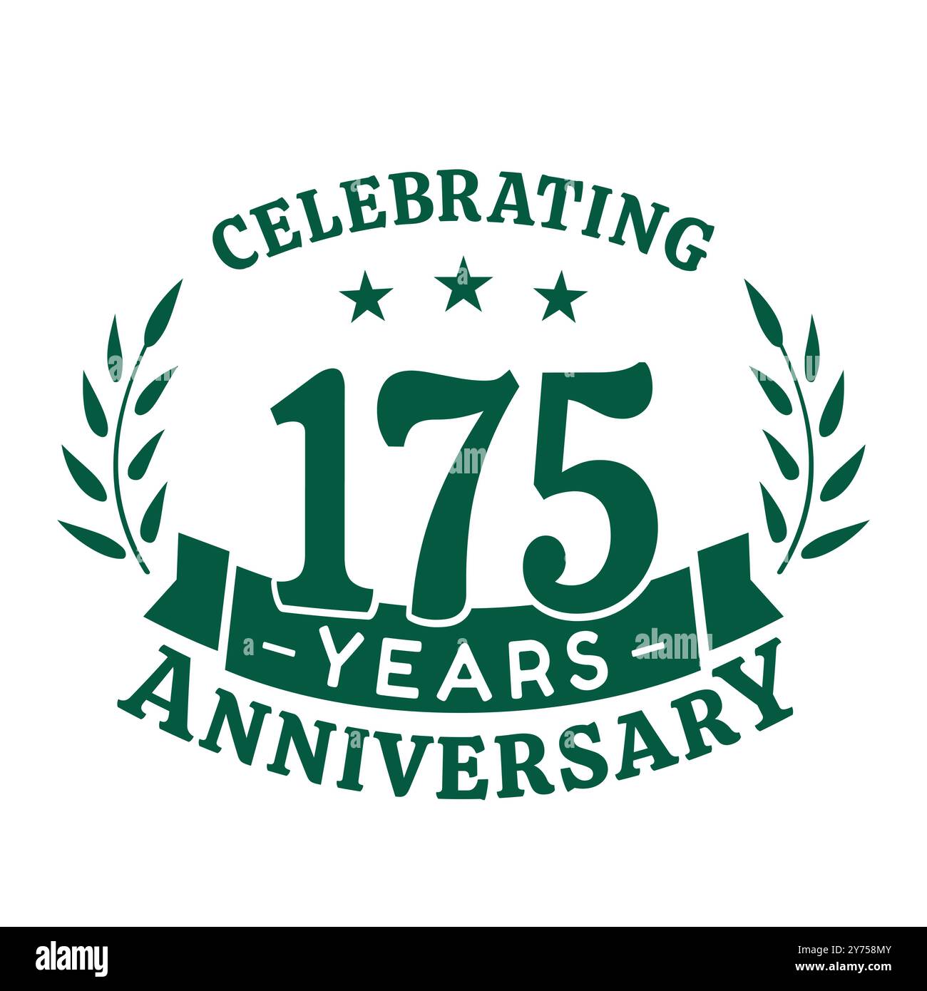 175th anniversary celebration design template. 175 years vector and illustration Stock Vector ...