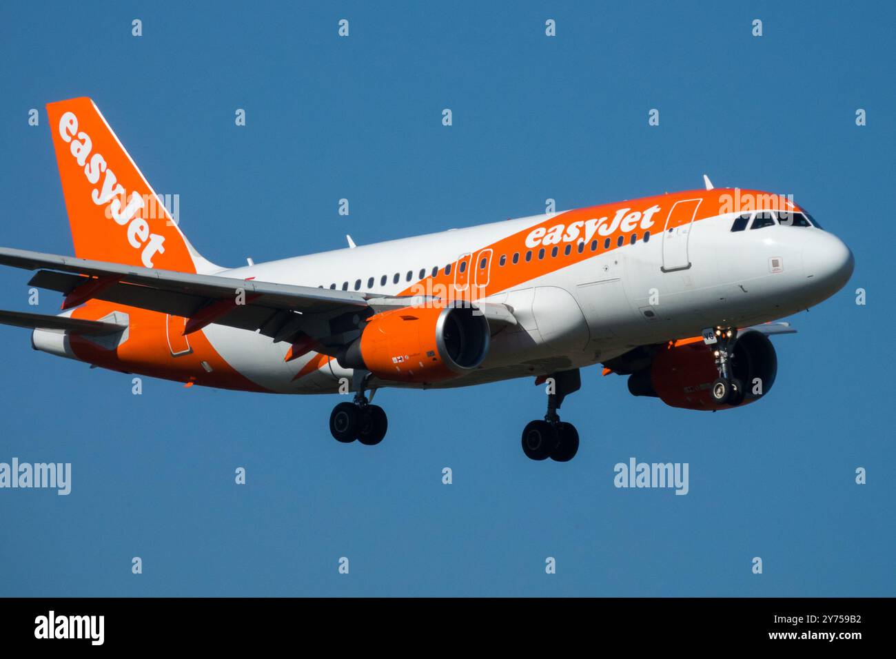 EasyJet Plane approaching to landing EasyJet Airplane EasyJet Low-Cost ...
