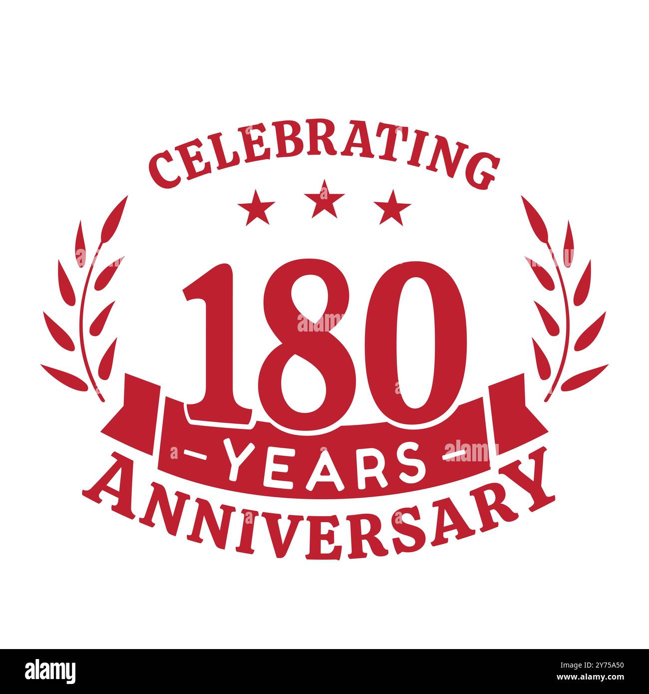 180th anniversary celebration design template. 180 years vector and ...