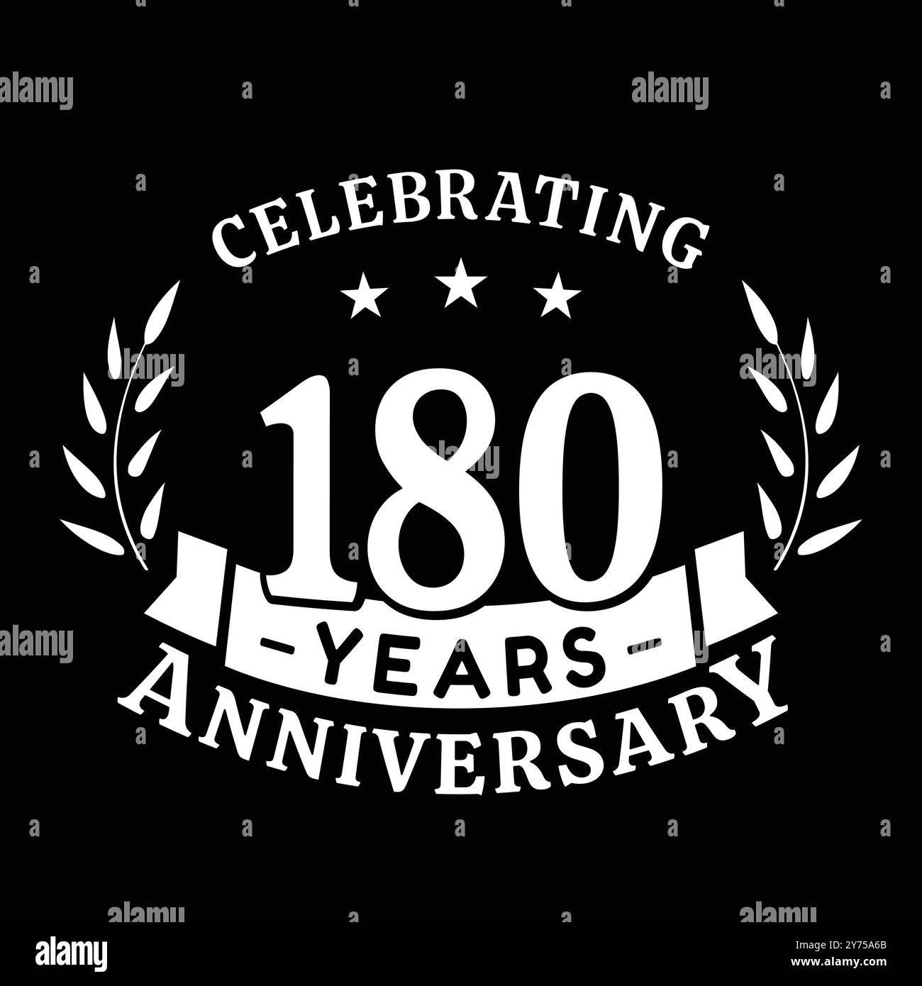 180th anniversary celebration design template. 180 years vector and ...