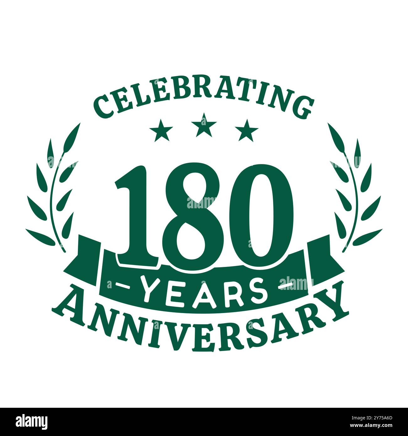 180th anniversary celebration design template. 180 years vector and ...