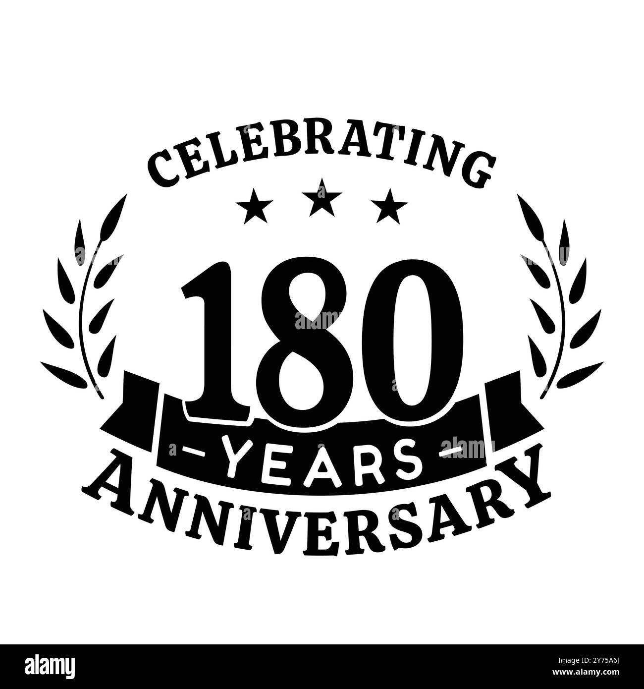 180th anniversary celebration design template. 180 years vector and ...