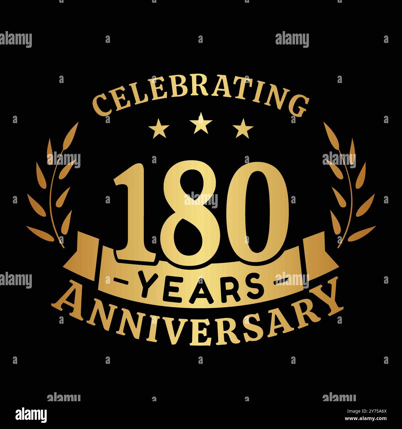 180th anniversary celebration design template. 180 years vector and ...