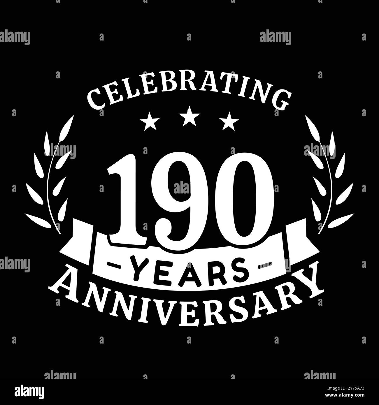 190th anniversary celebration design template. 190 years vector and ...