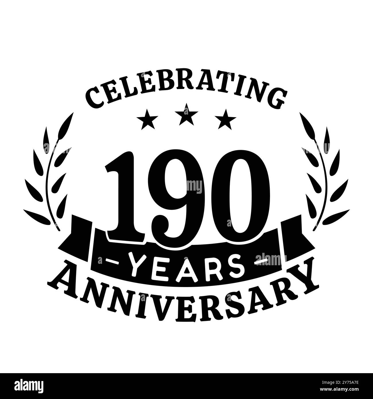 190th anniversary celebration design template. 190 years vector and ...