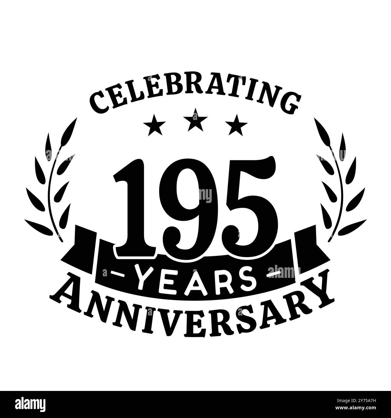 195th anniversary celebration design template. 195 years vector and ...