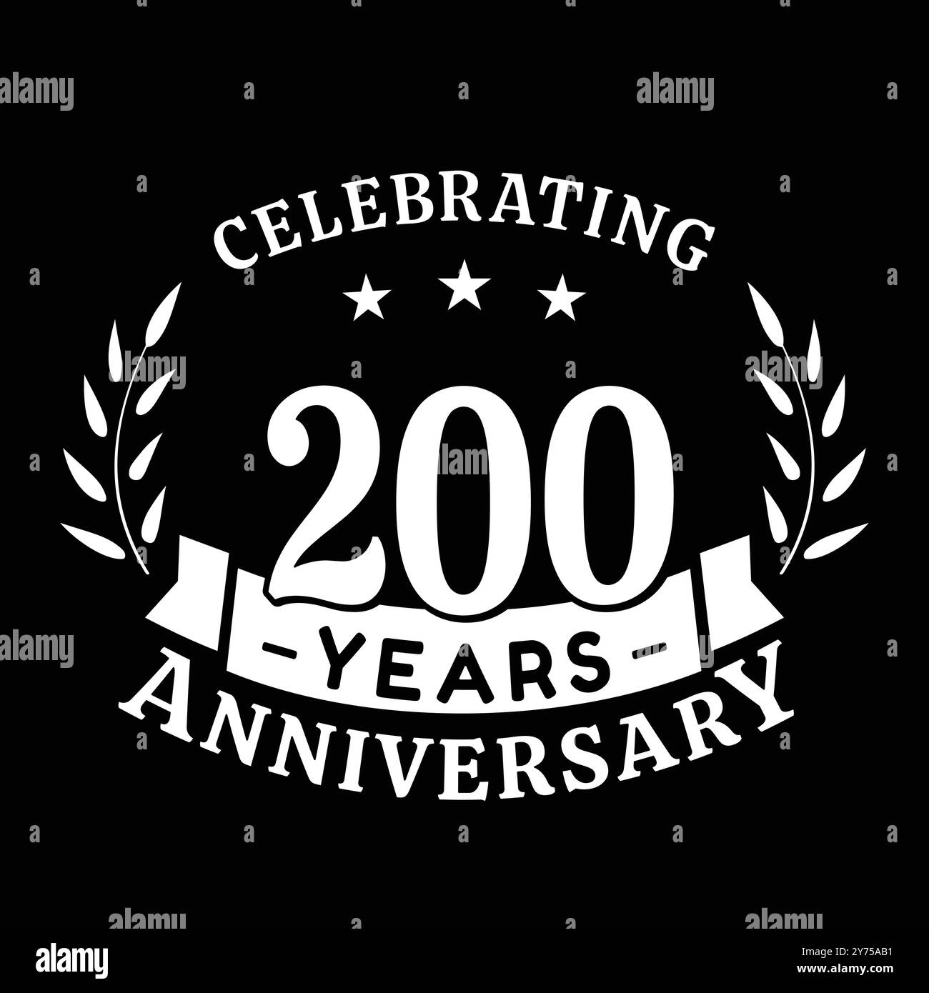 200th anniversary celebration design template. 200 years vector and ...