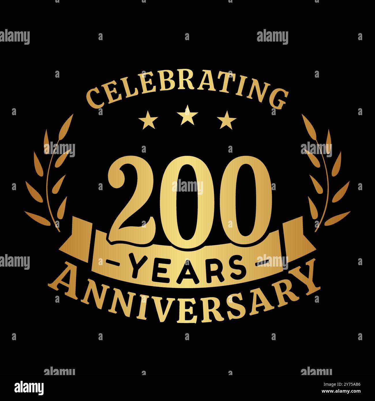 200th anniversary celebration design template. 200 years vector and ...