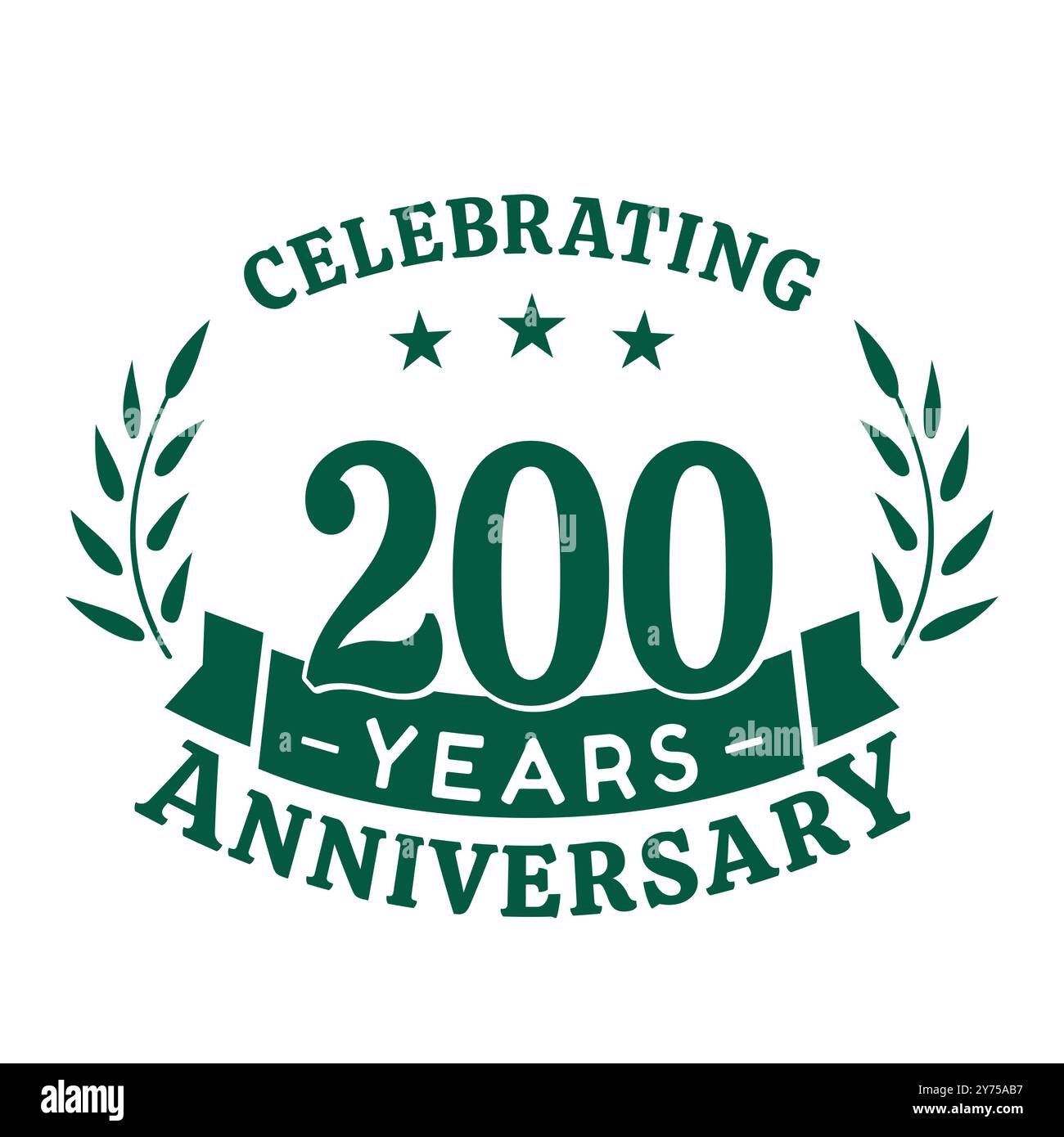 200th anniversary celebration design template. 200 years vector and ...