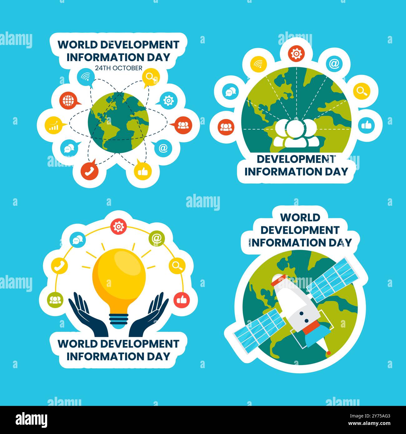 Development Information Day Label Flat Cartoon Hand Drawn Templates ...